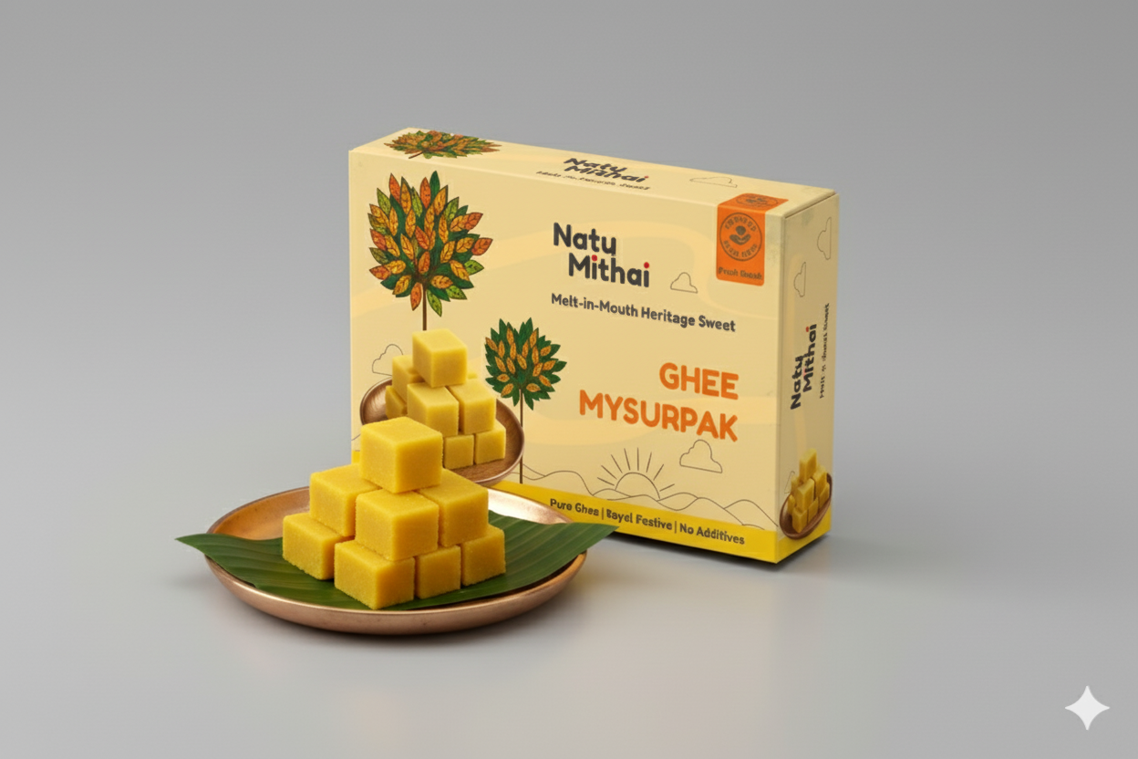 Premium Ghee Mysore Pak – Pure Cow Ghee Sweet | No Refined Sugar | Natu ...
